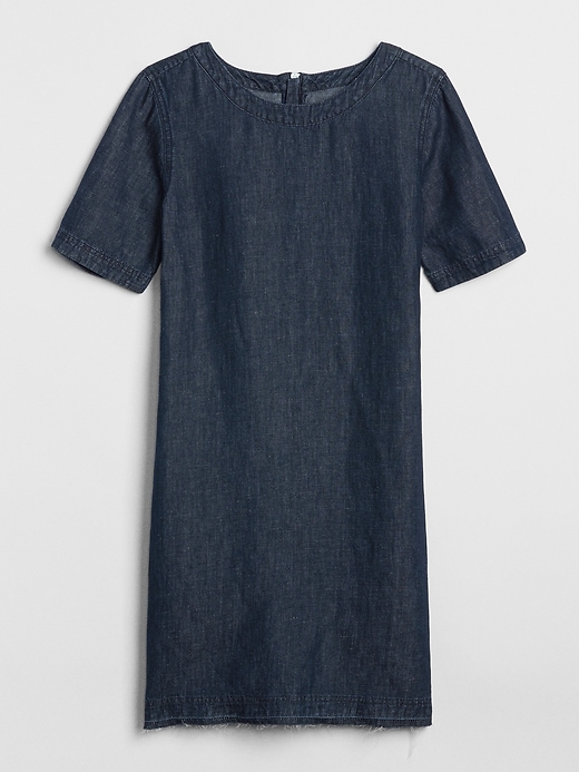 Denim Shift Dress with Let-Down Hem | Gap