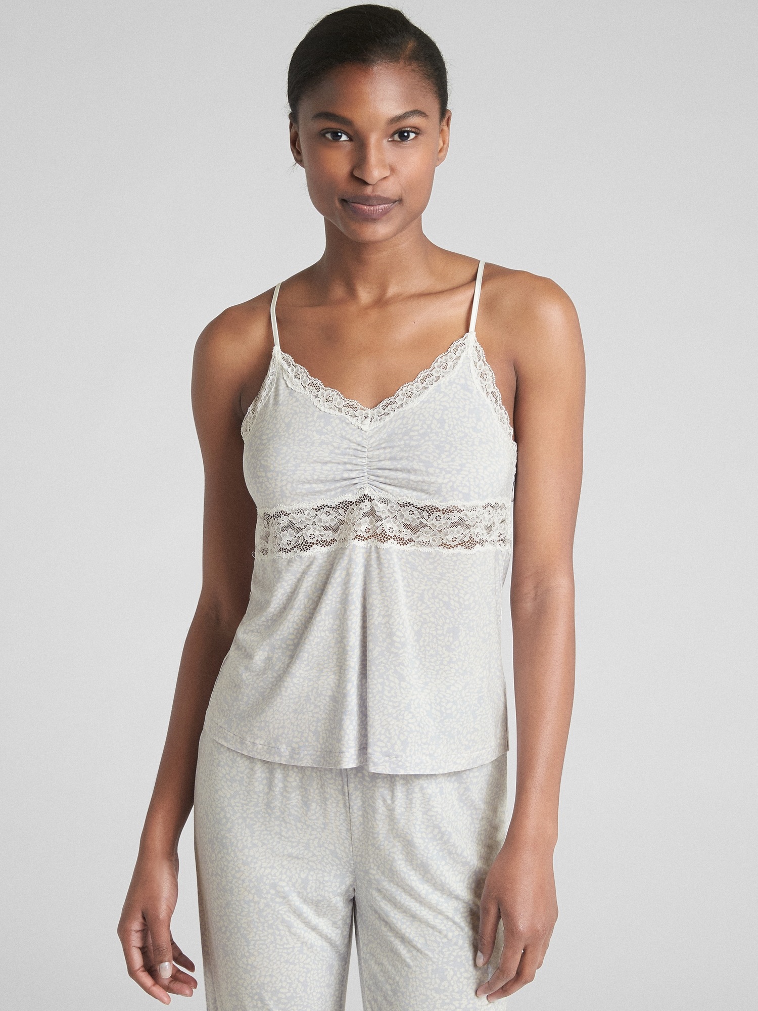 Print Lace-Trim Cami in Modal | Gap
