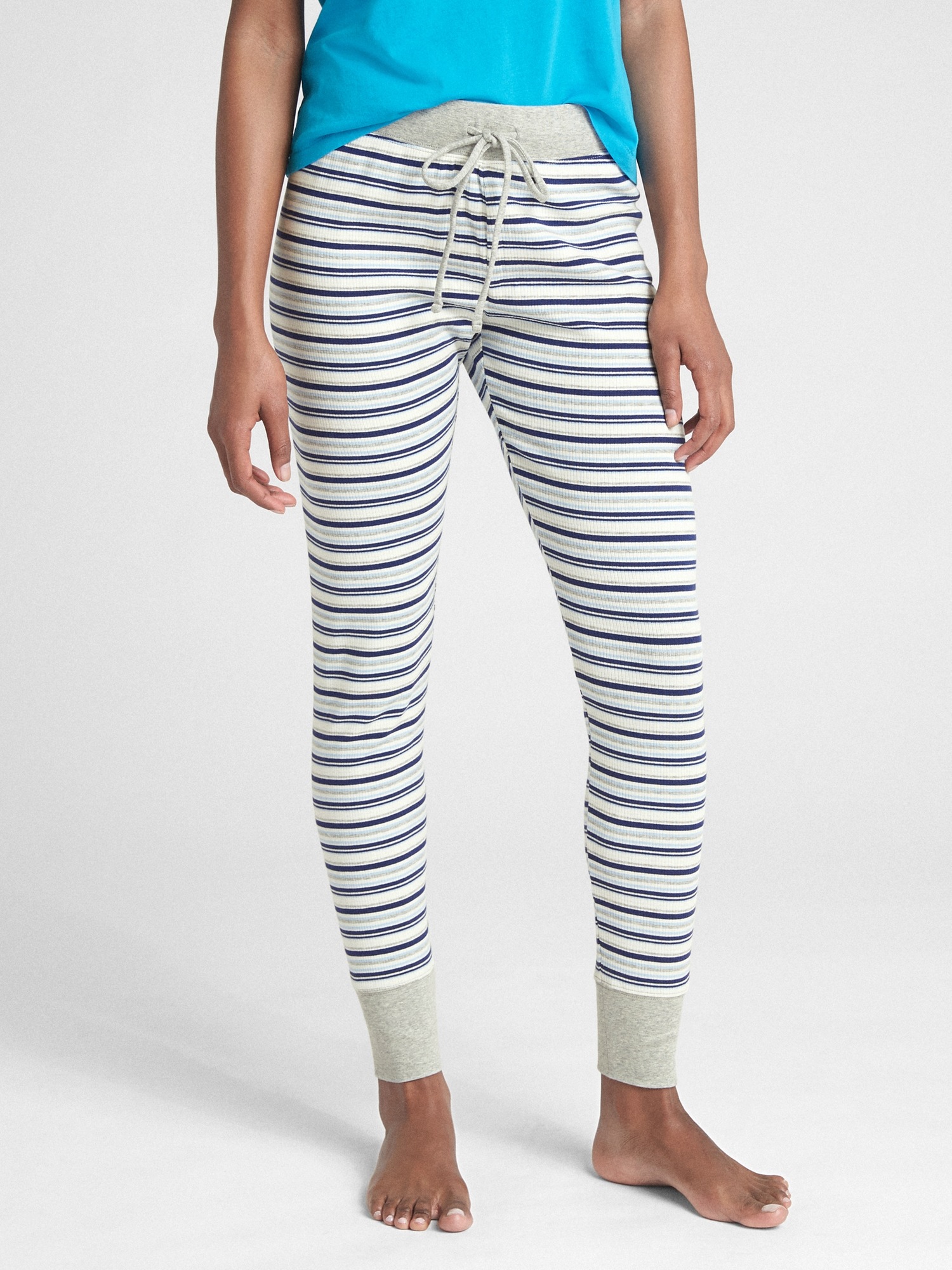 Stripe Ribbed Drawstring Leggings | Gap
