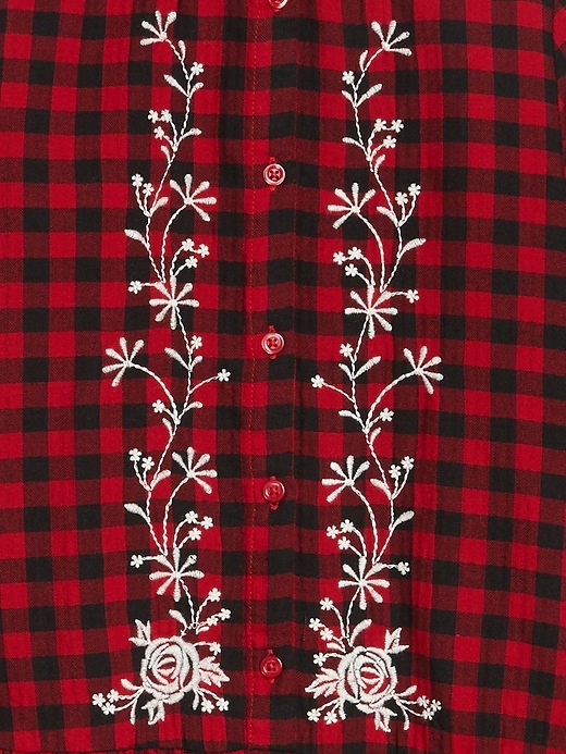 Embroidered Plaid Dress | Gap