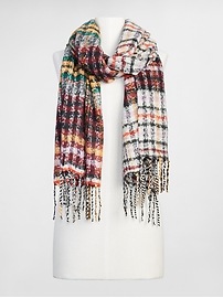 Textured Plaid Fringe Scarf | Gap