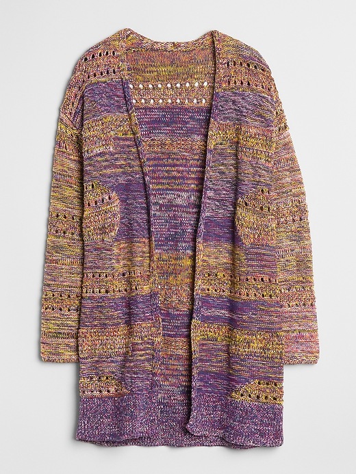 Jacquard Longline Open-Front Sweater | Gap