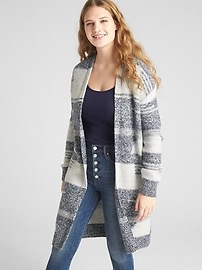Textured Open-Front Pattern Cardigan Sweater | Gap