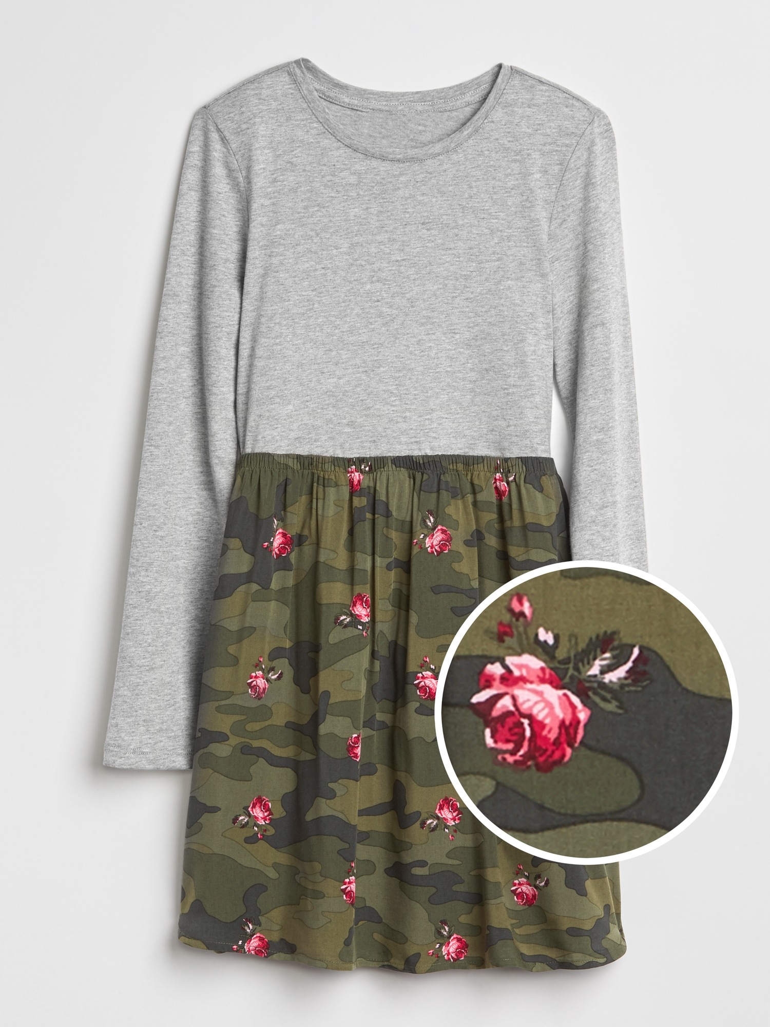 Print Mix-Fabric Dress | Gap
