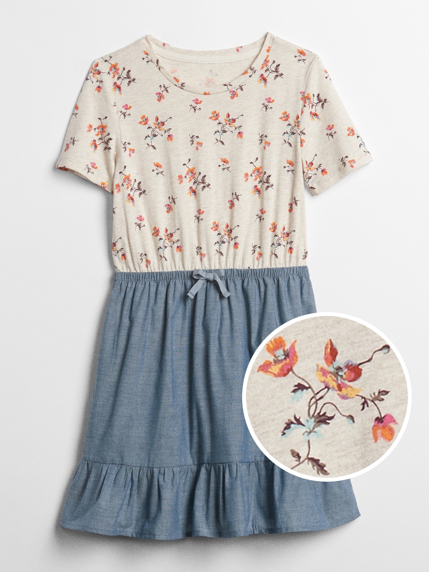 Print Mix-Fabric Dress | Gap