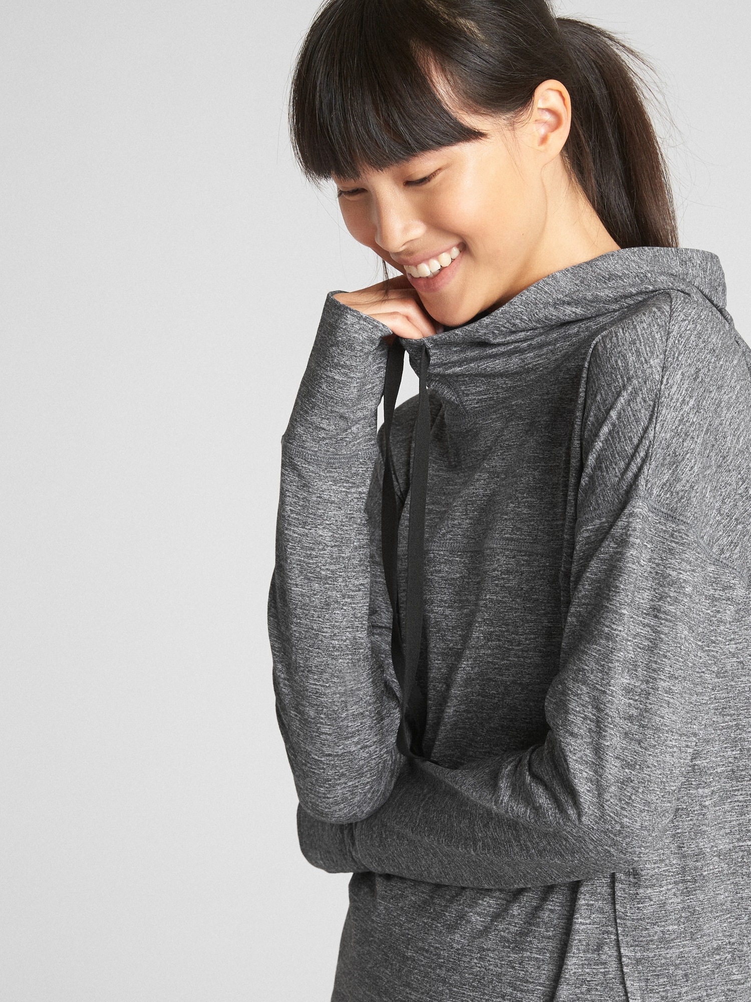 GapFit Pullover Hoodie in Brushed Tech Jersey | Gap