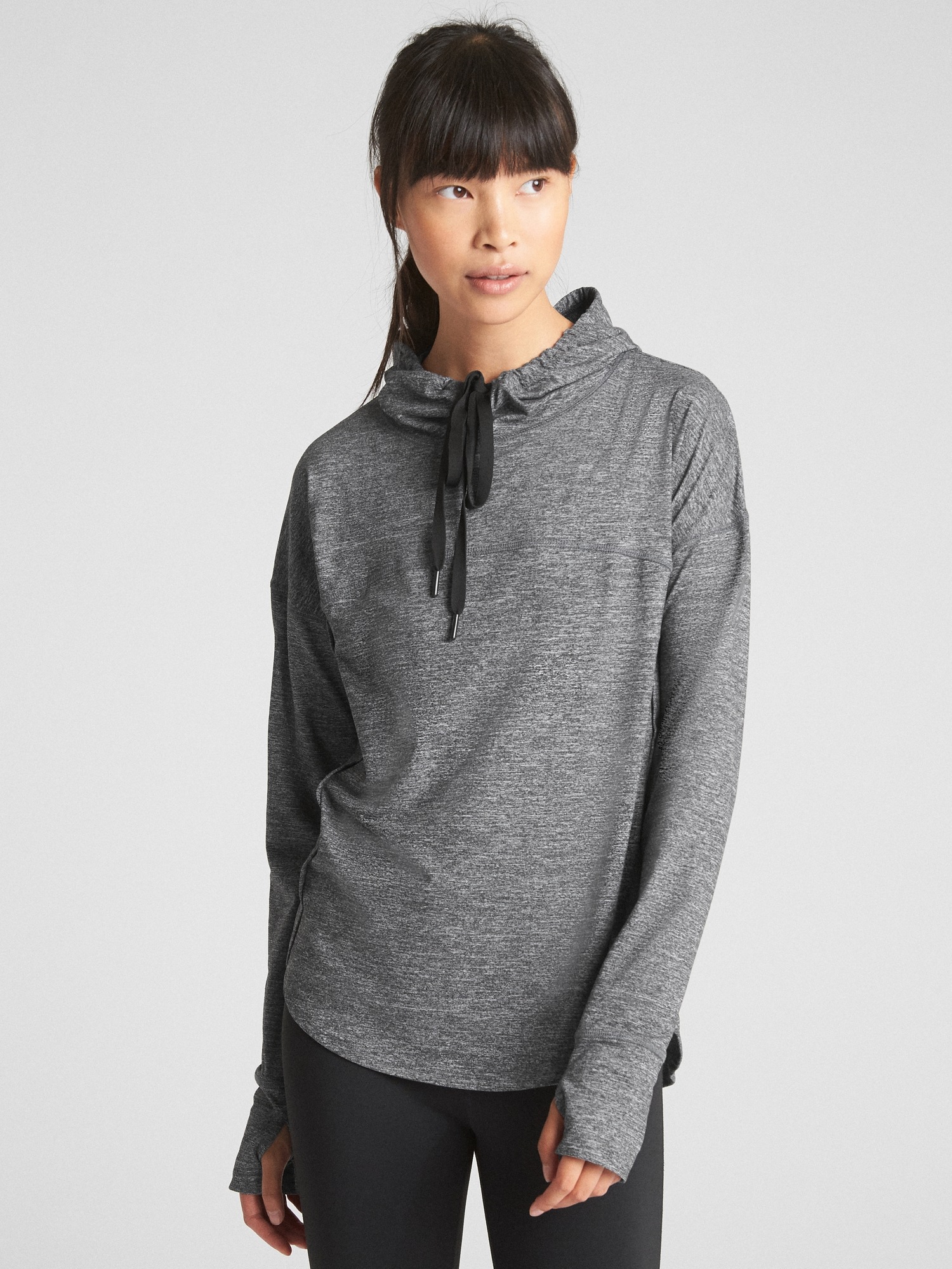 GapFit Pullover Hoodie in Brushed Tech Jersey | Gap