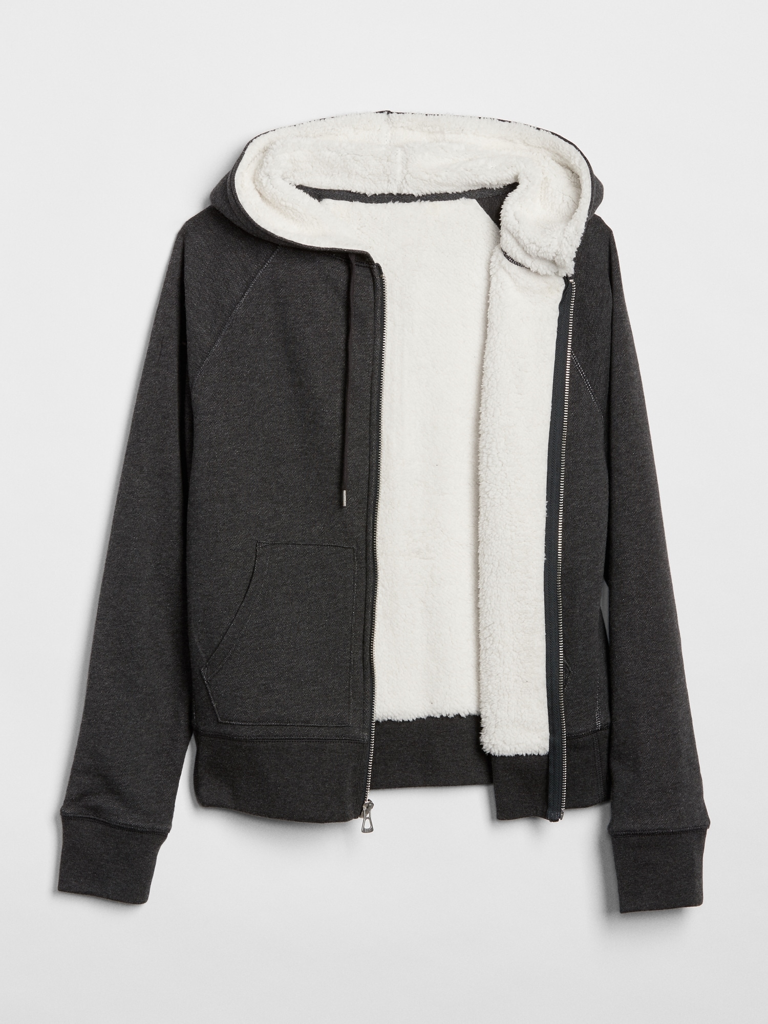 Sherpa-Lined Full-Zip Hoodie | Gap