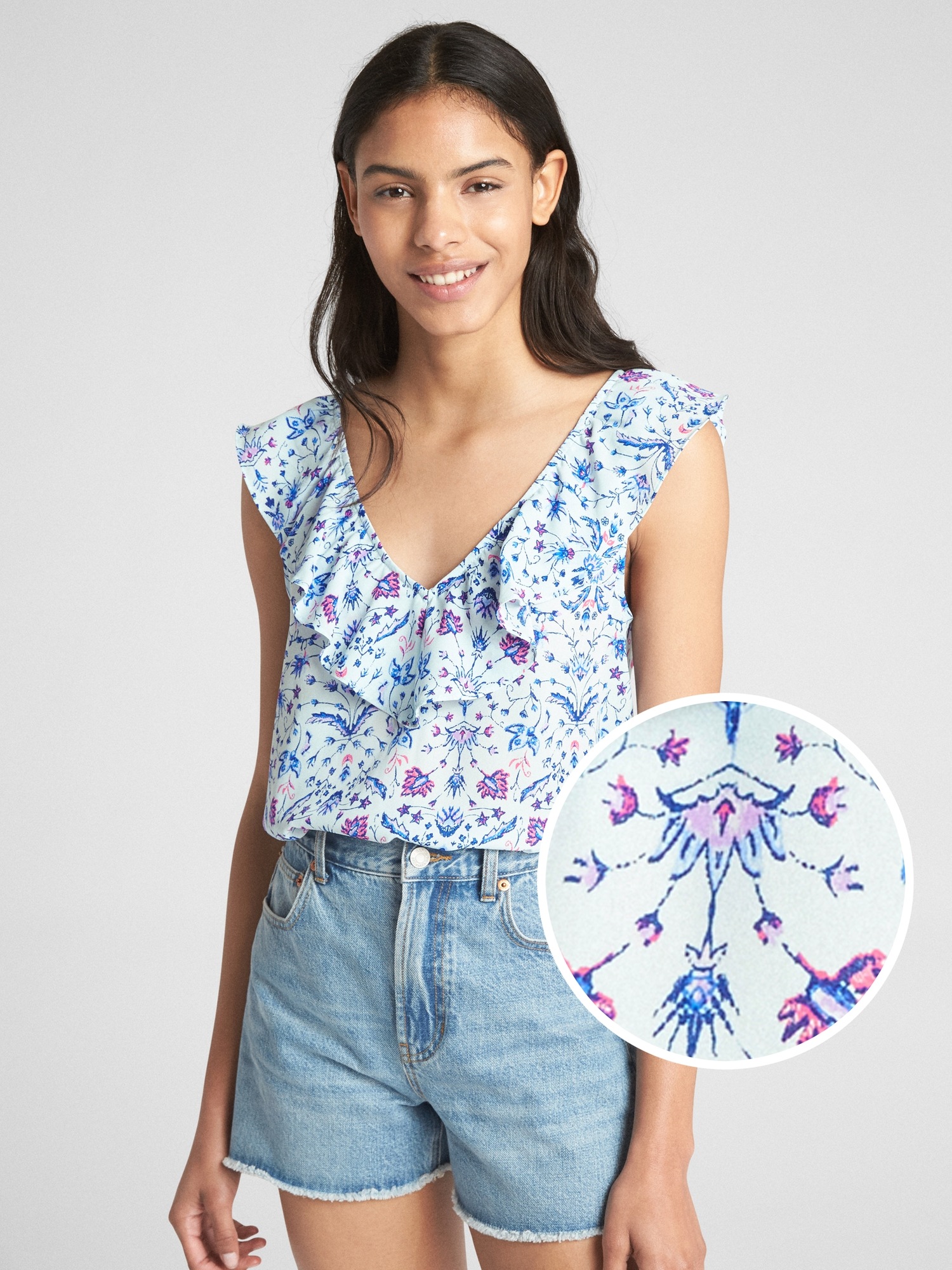 Ruffle Print Tank Top | Gap