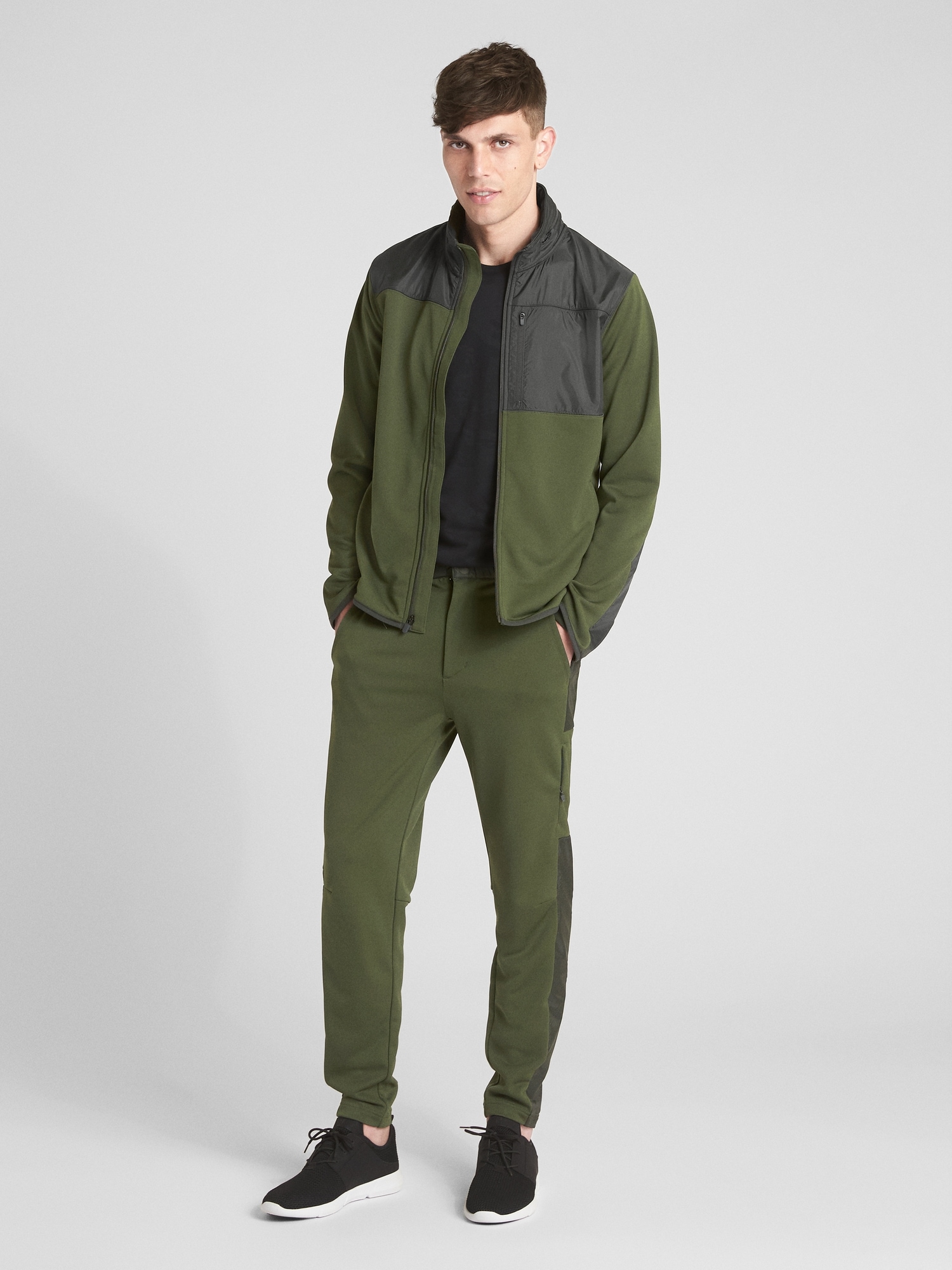 Hybrid Track Jacket with Hidden Hood | Gap