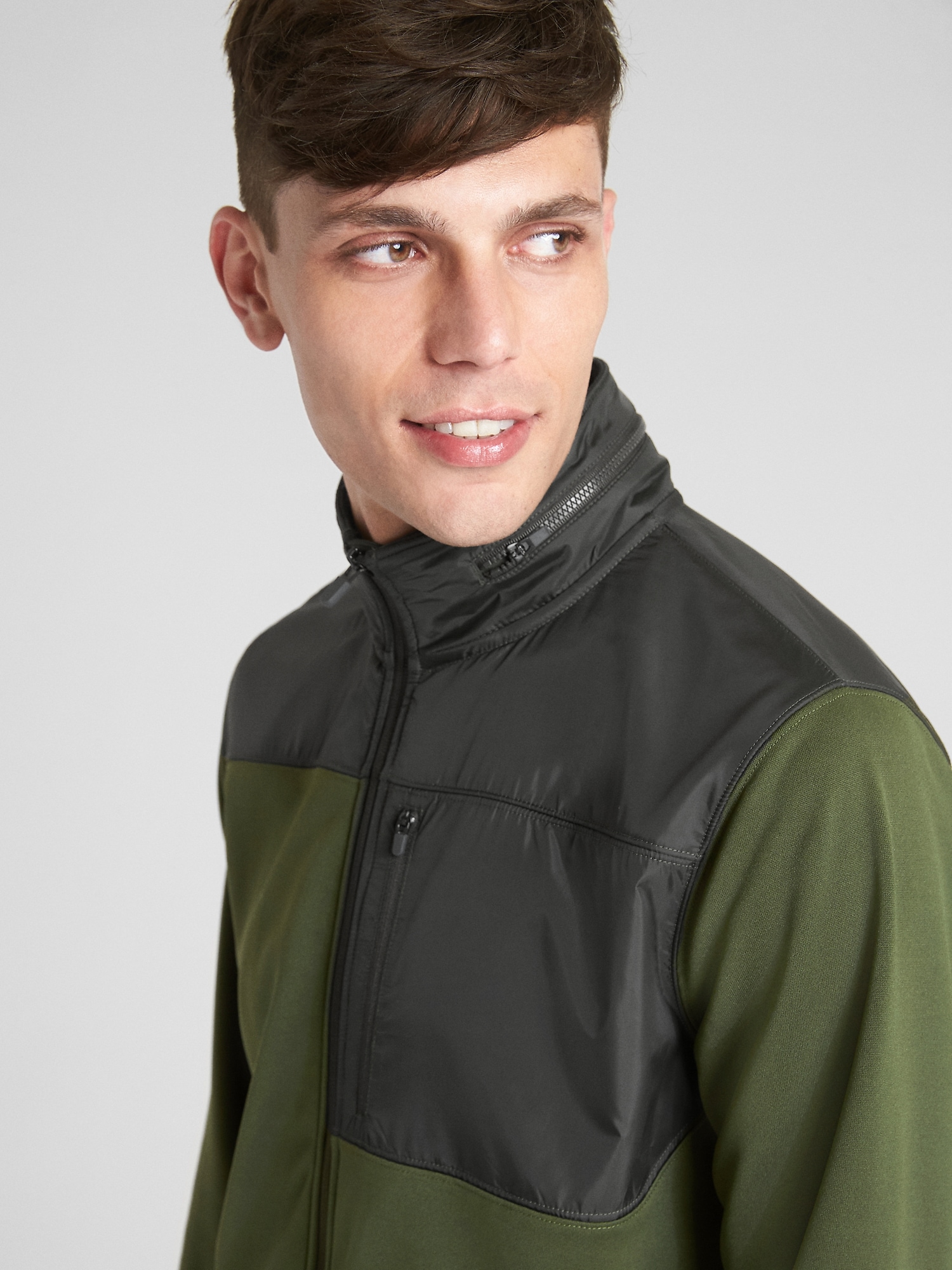 Hybrid Track Jacket with Hidden Hood | Gap