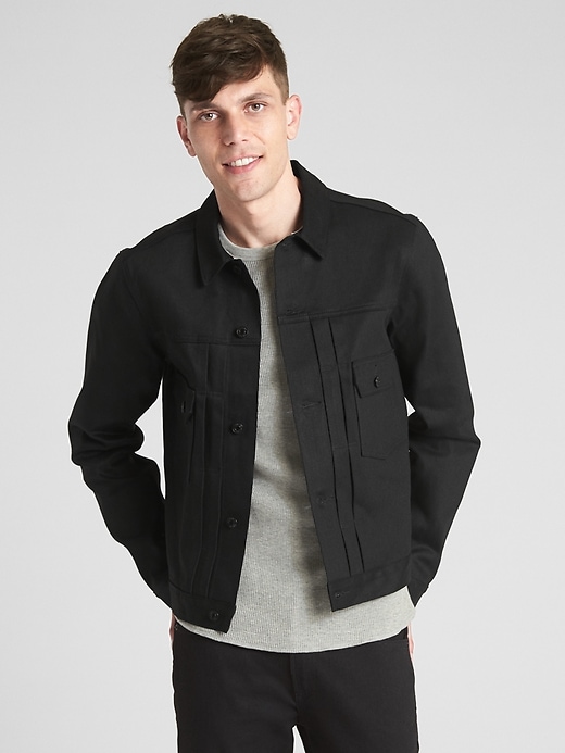Selvedge Denim Pleat Detail Jacket Gap