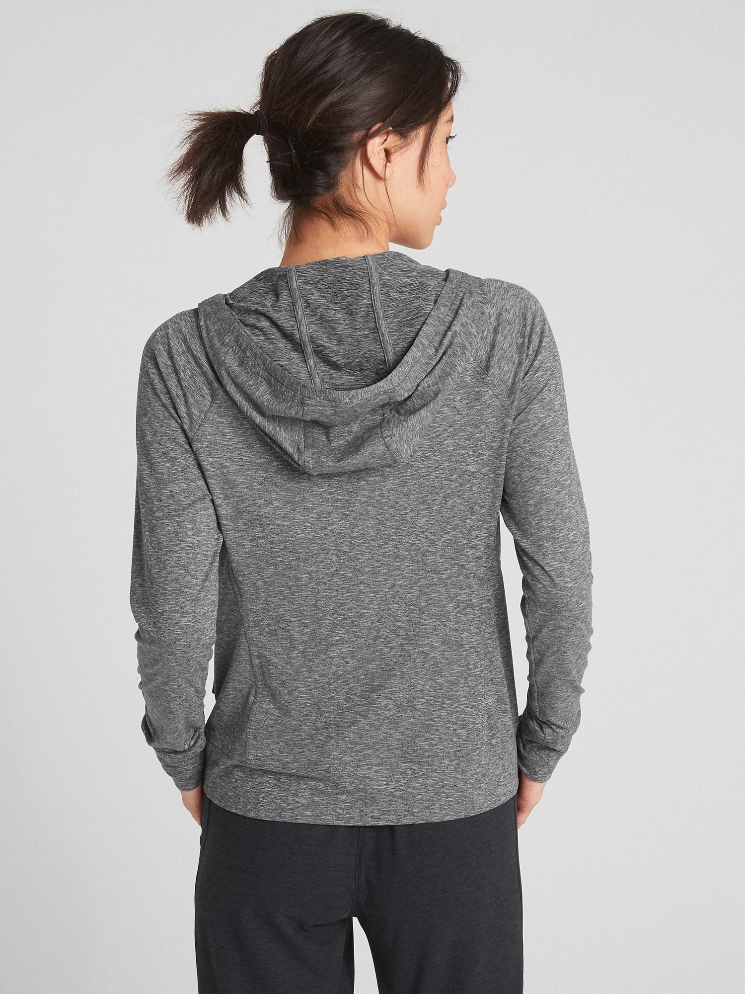 GapFit Full-Zip Hoodie in Brushed Tech Jersey | Gap