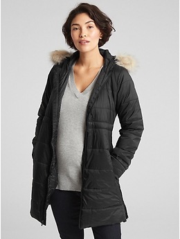 Maternity Longline Hooded Puffer Jacket | Gap