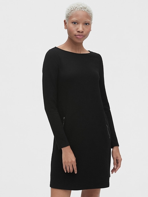 Long Sleeve A Line Dress with Zip Pockets Gap
