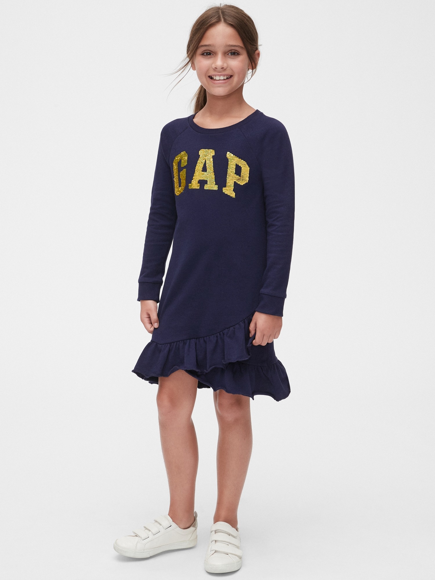 Flippy Sequin Logo Dress | Gap