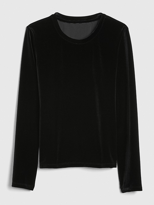 Velvet Long Sleeve Crewneck T-Shirt | Gap