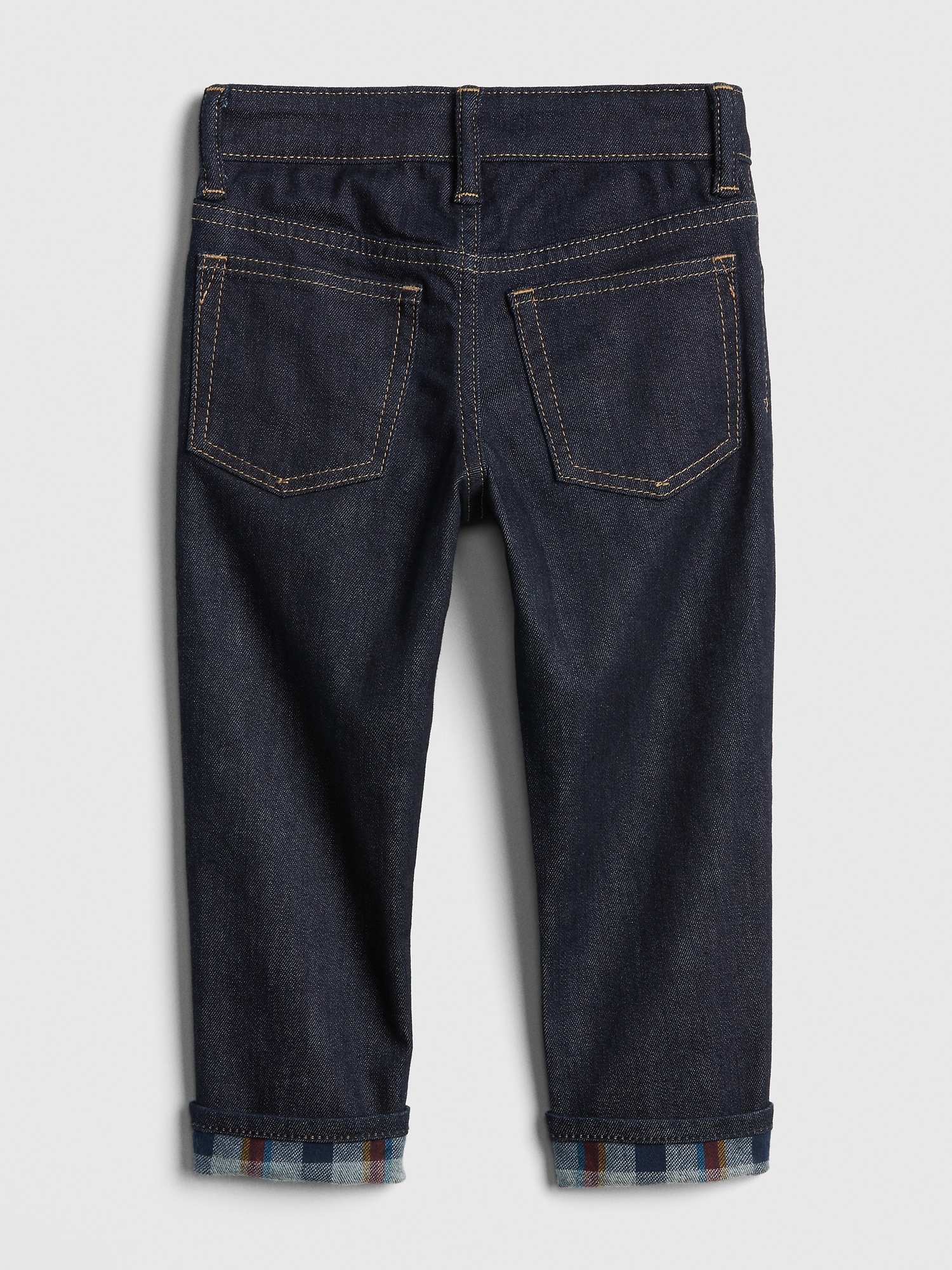Superdenim Plaid-Brushed Slim Jeans with Defendo | Gap
