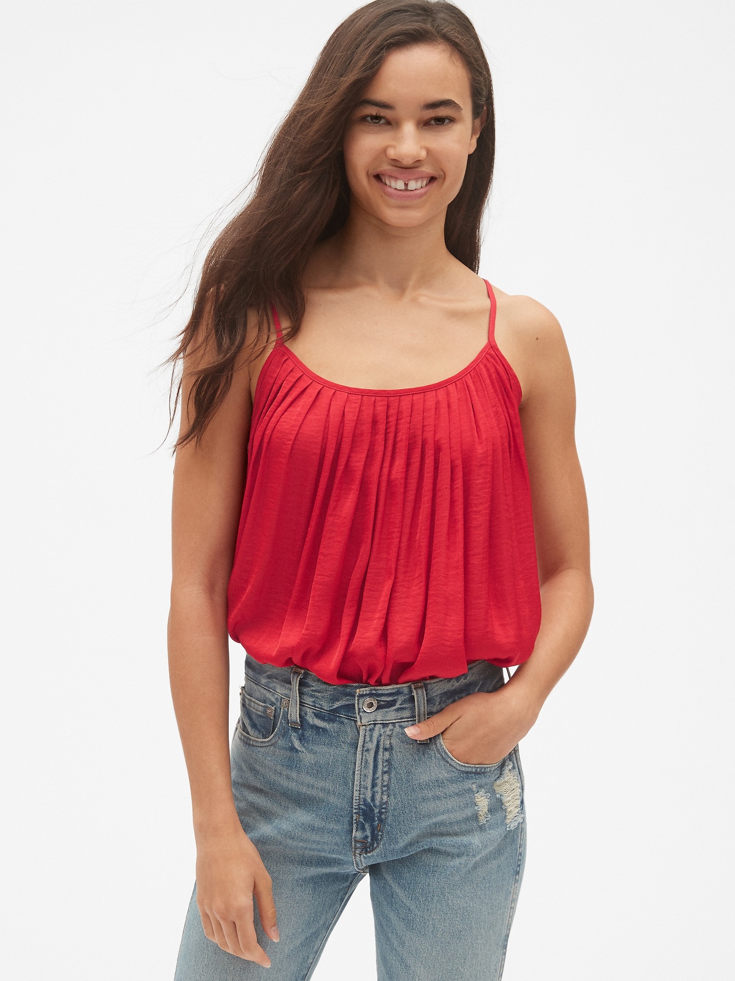 Drapey Pintuck Swing Cami | Gap