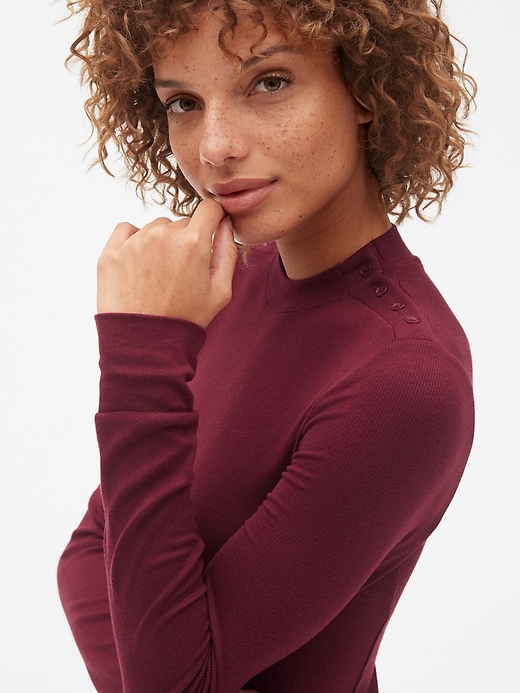Long Sleeve Button-Shoulder Top in Modal | Gap