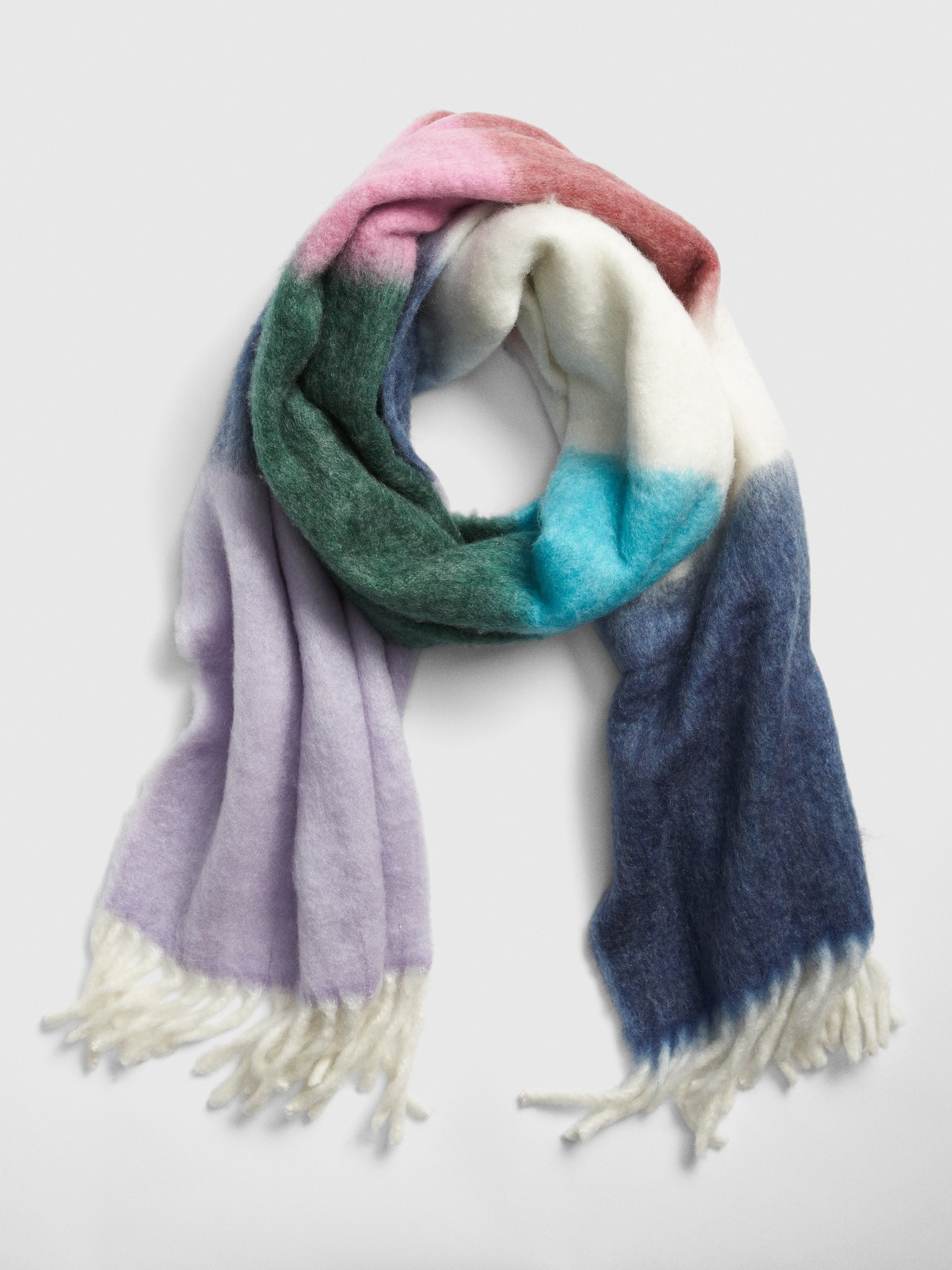 Brushed Colorblock Fringe Scarf | Gap