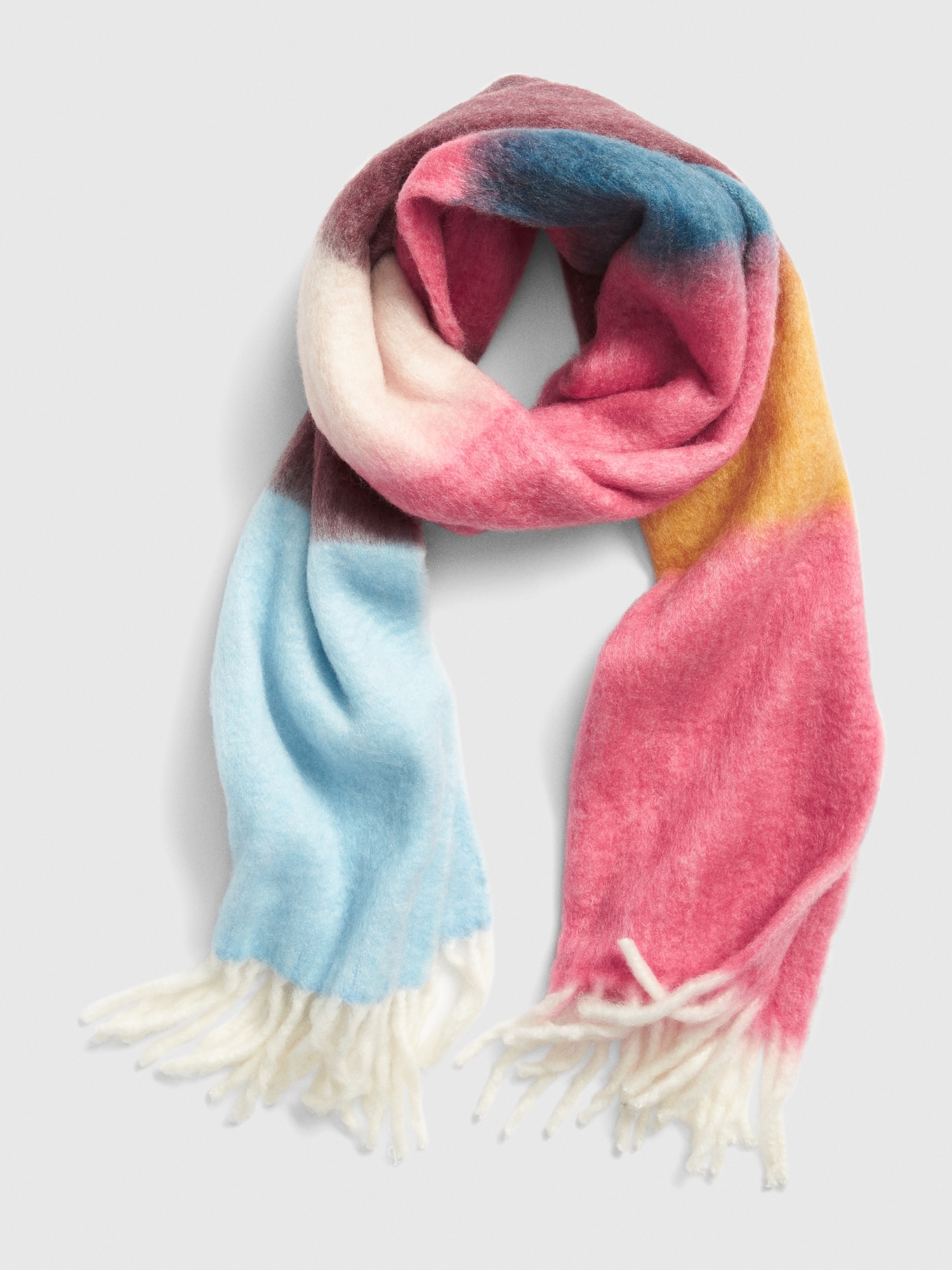 Brushed Colorblock Fringe Scarf | Gap