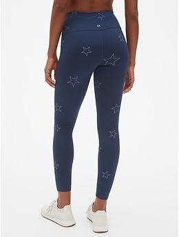 GapFit Winterbrush High Rise Reflective Star Print Full Length Leggings | Gap