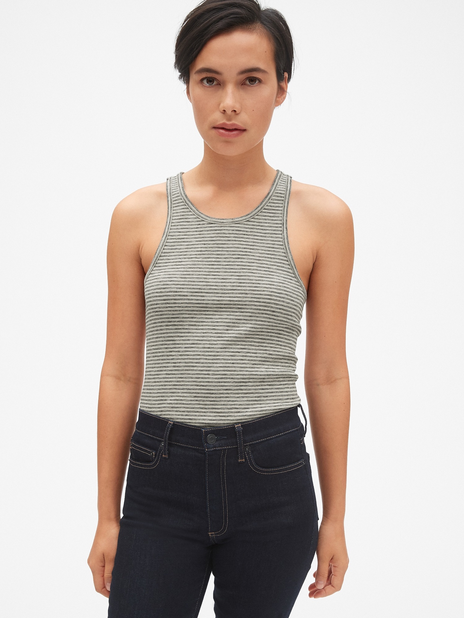 Stripe Rib-Knit Tank Top | Gap