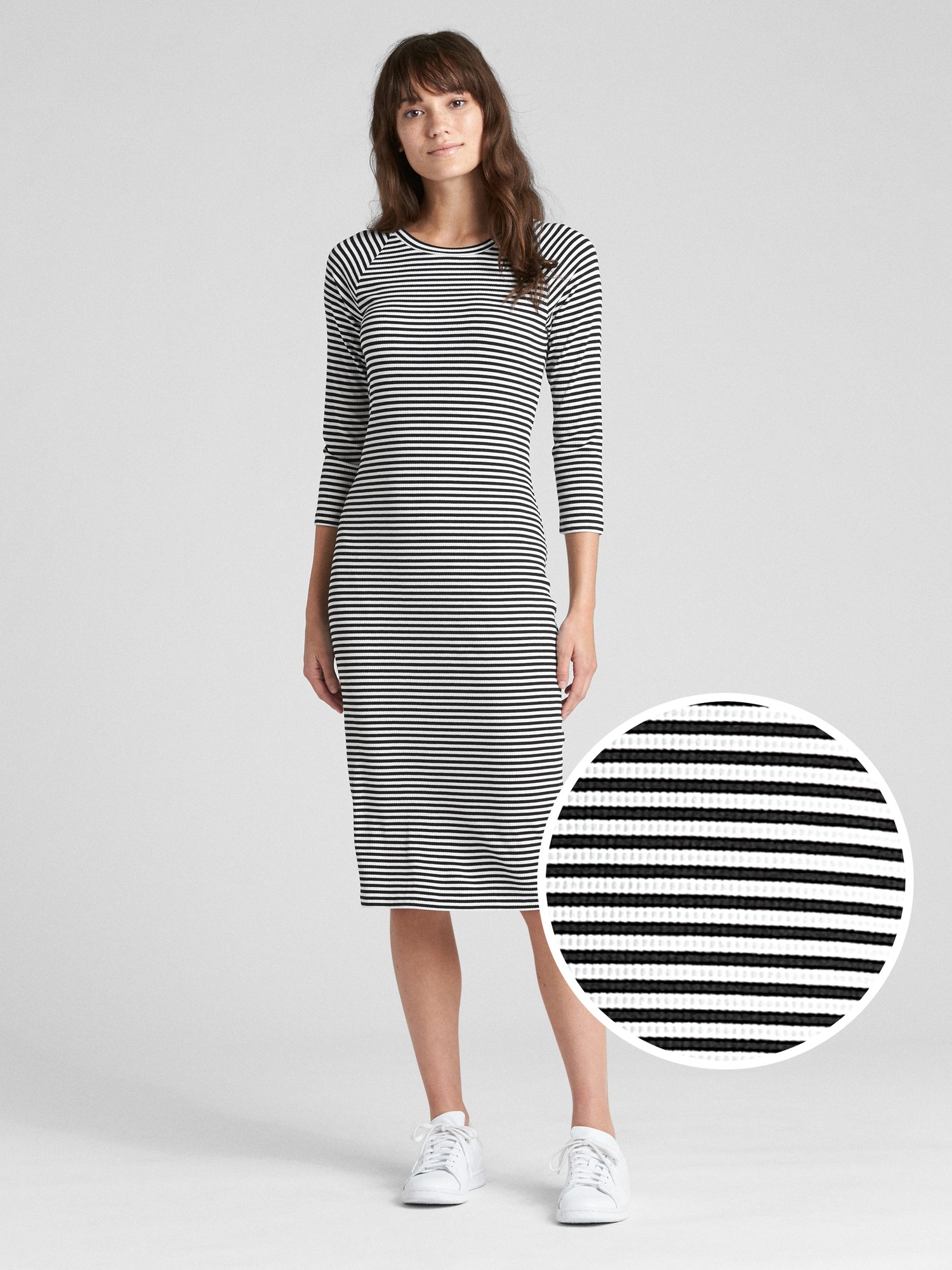 Ribbed Raglan Midi T-Shirt Dress | Gap