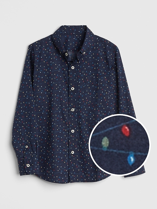 Poplin String-Lights Long Sleeve Shirt | Gap