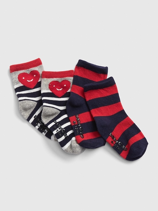 Stripe Heart Crew Socks (2-Pack) | Gap