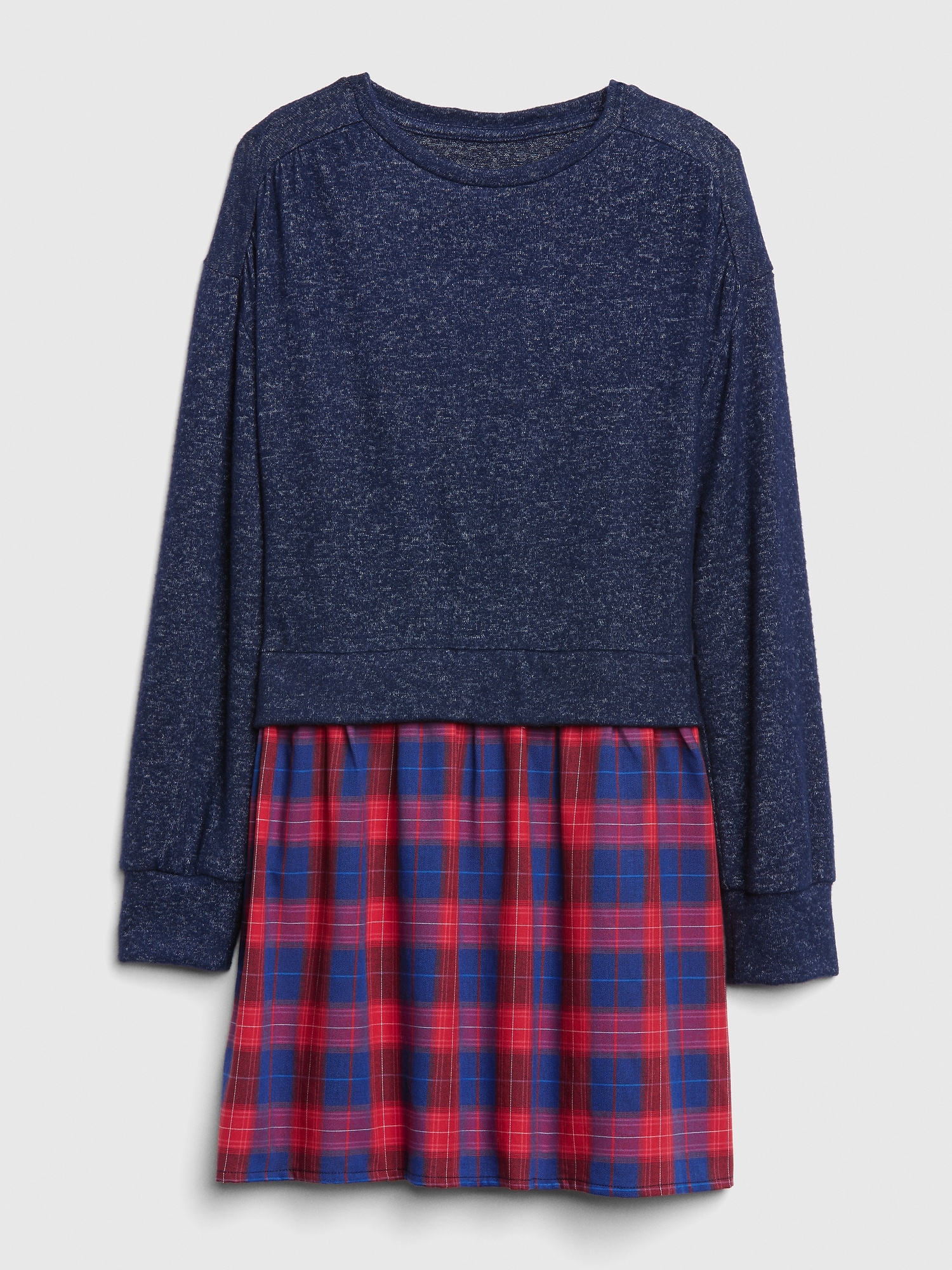 Kids Plaid Mix-Fabric Dress | Gap