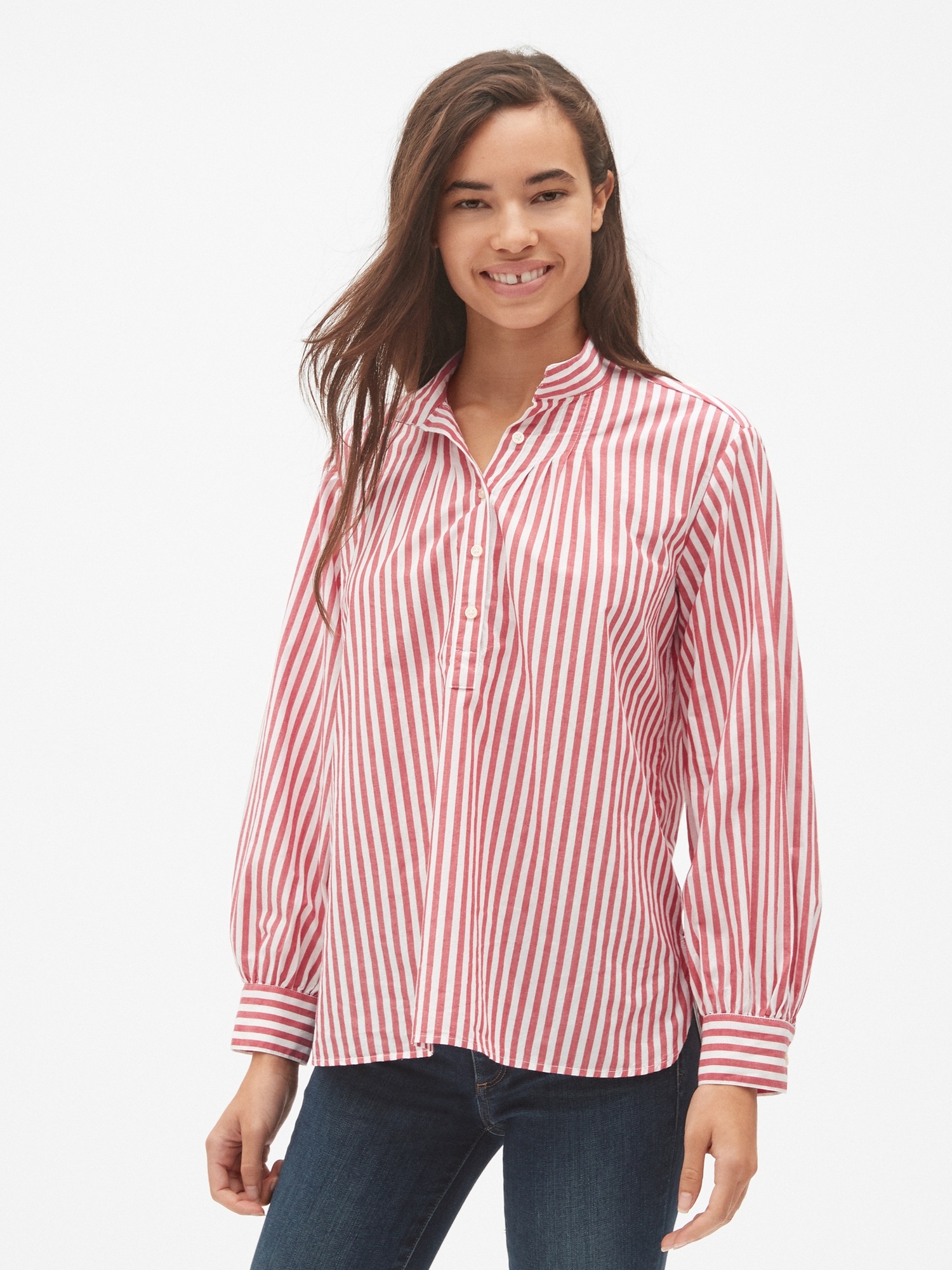 Stripe Shirred Popover Shirt | Gap Stripe Shirred Popover Shirt | Gap