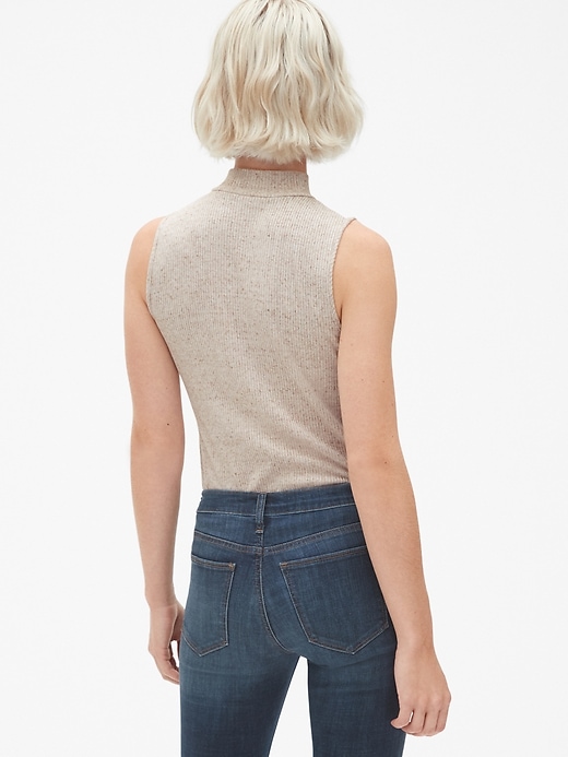 Sleeveless Ribbed Mockneck Top | Gap