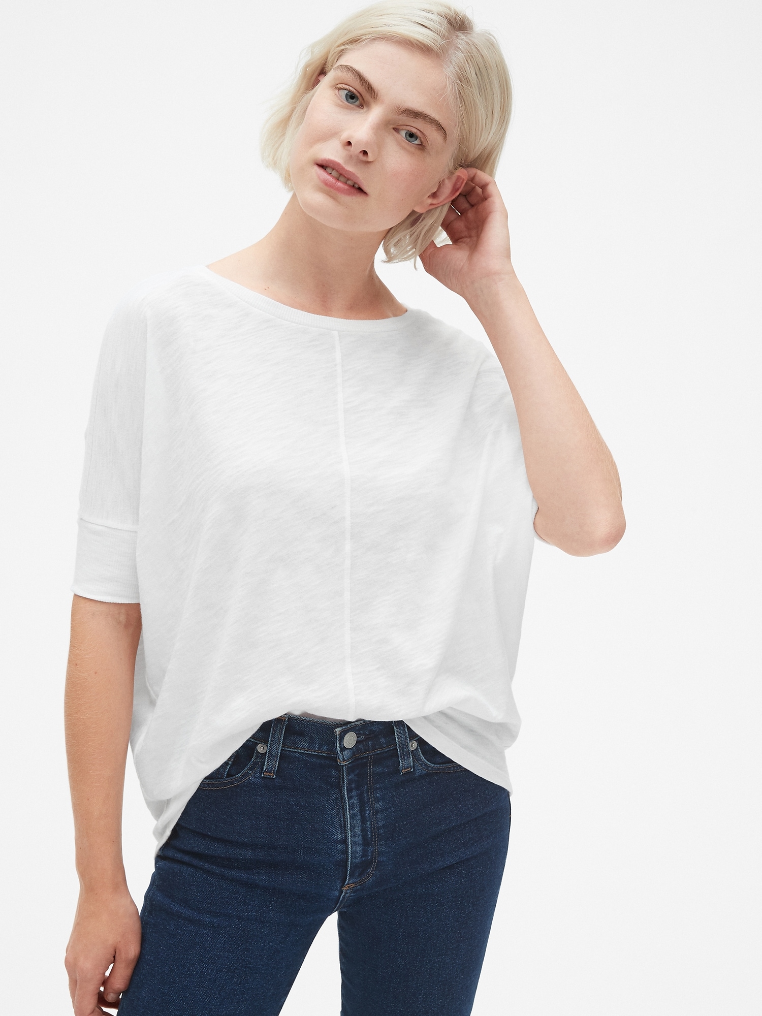 Short Sleeve Round Neck T-Shirt in Slub Jersey | Gap