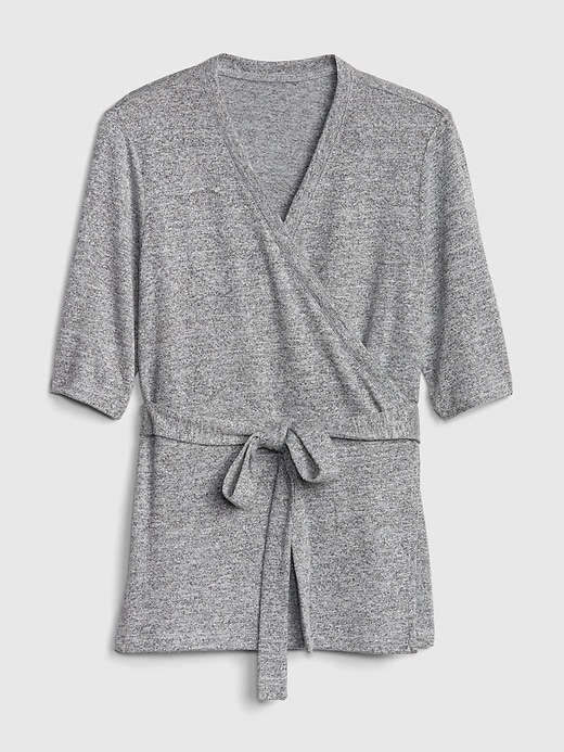 Softspun Short Sleeve Tie-Waist Wrap Top | Gap