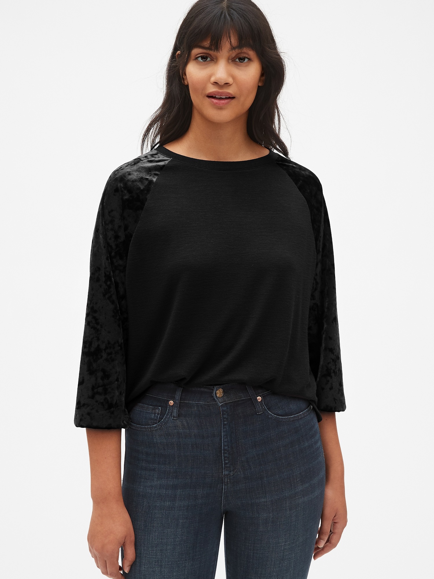 Softspun Velvet Raglan Sleeve Top | Gap