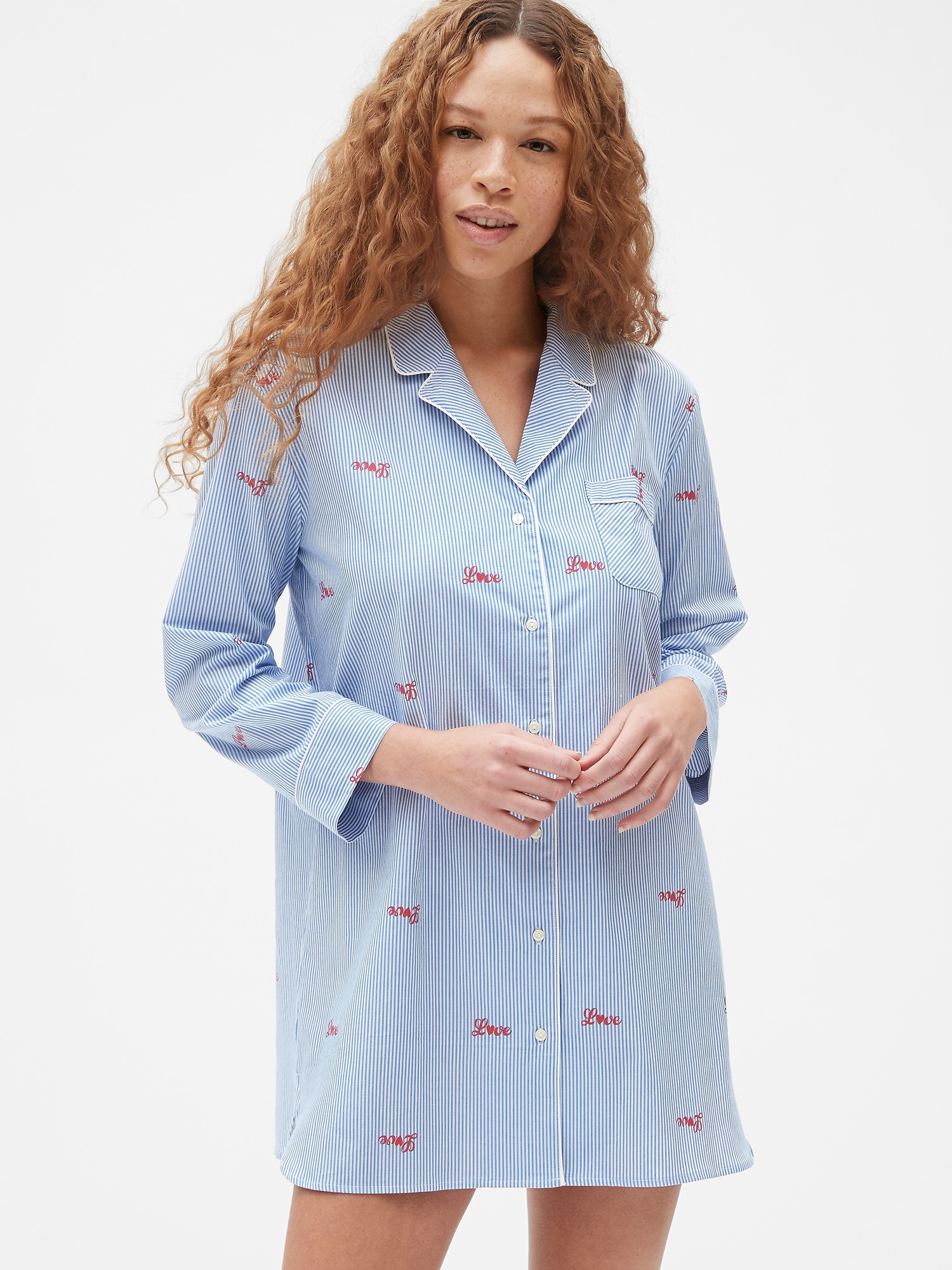 Print Sleep Shirt in Poplin | Gap