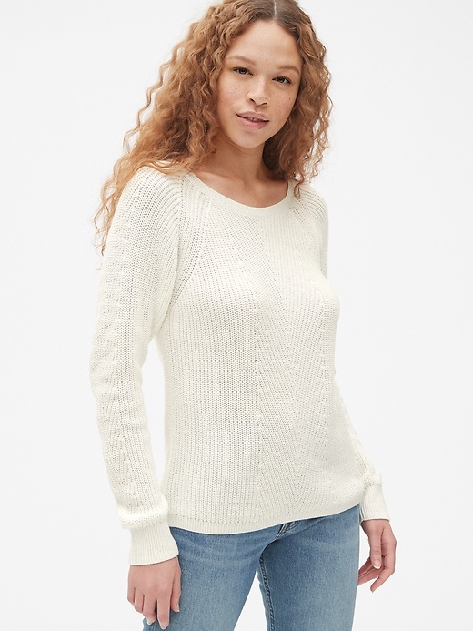 Vintage Wash Diagonal Ribbed Pullover Sweater | Gap