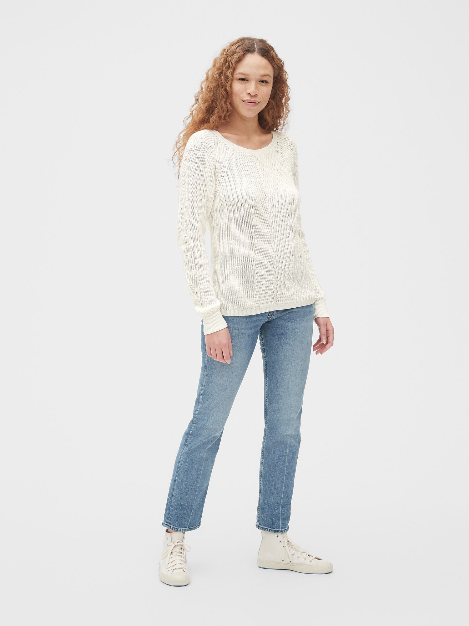 Vintage Wash Diagonal Ribbed Pullover Sweater | Gap