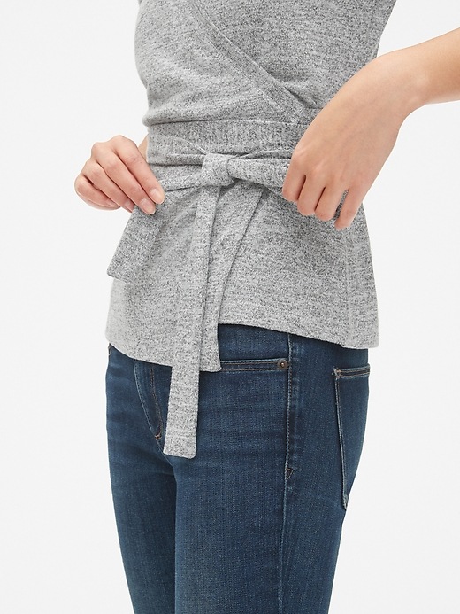 Softspun Short Sleeve Tie-Waist Wrap Top | Gap