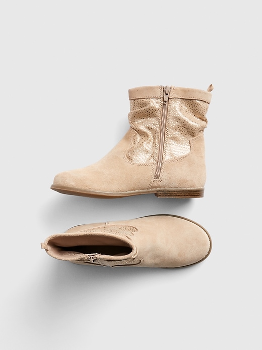 Kids Metallic Foil Ankle Booties | Gap