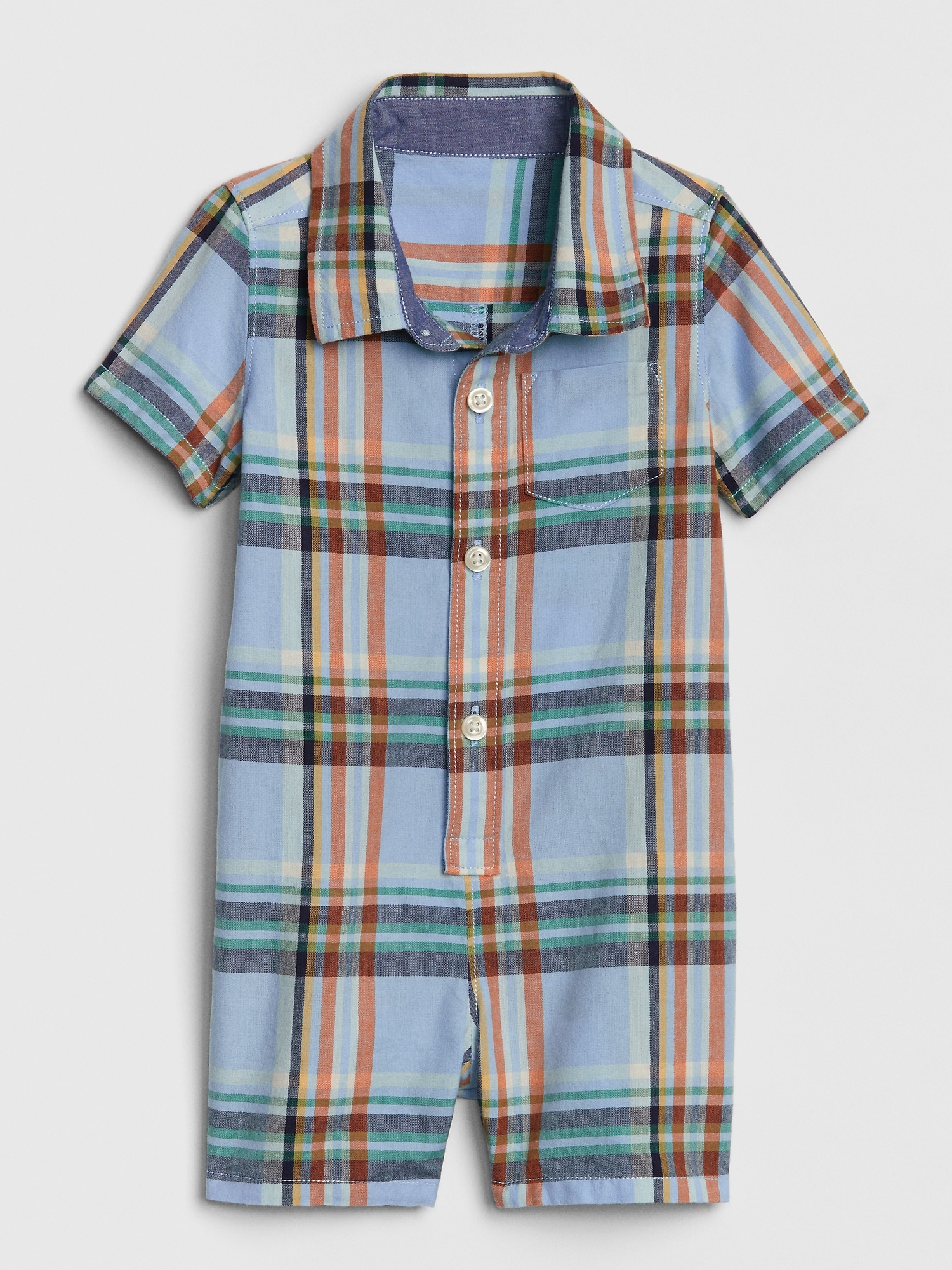 Baby Plaid Shorty One-Piece | Gap