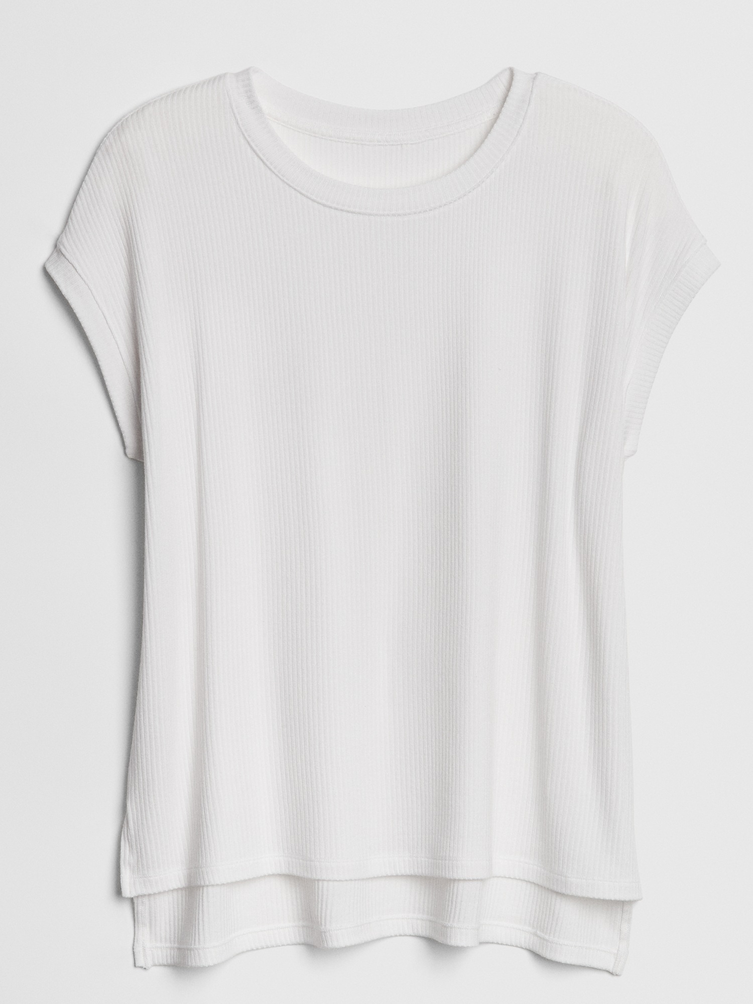 Short Sleeve Ribbed Step-Hem T-Shirt | Gap