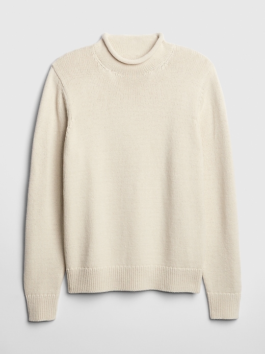 Fisherman Ribbed Roll Neck Pullover Sweater | Gap