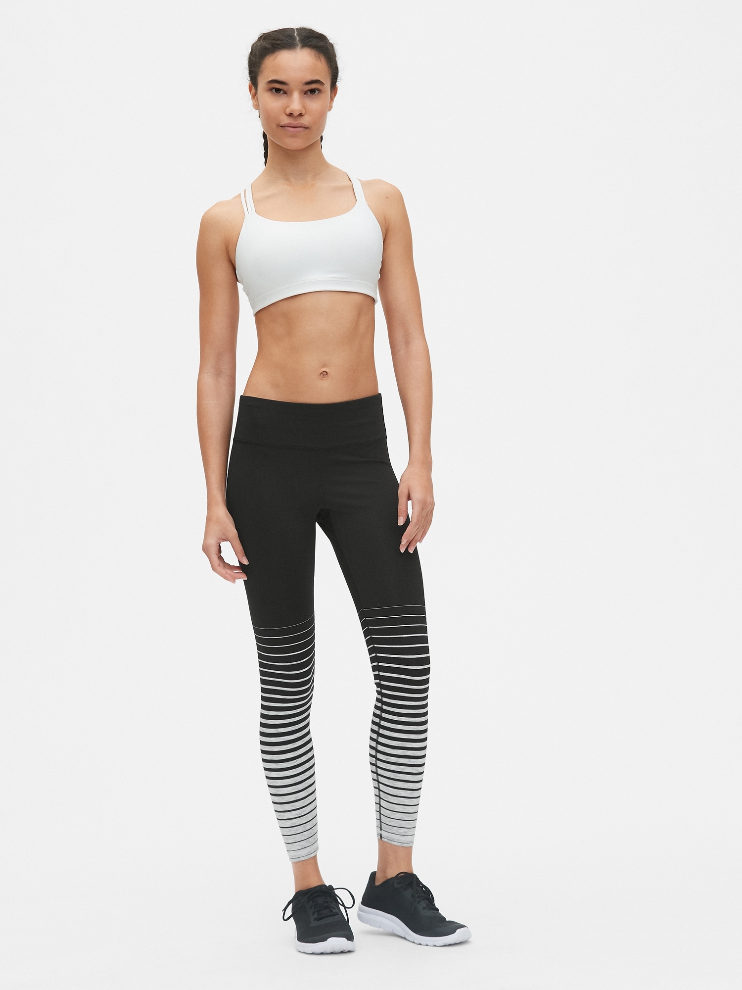 GapFit Gradient Stripe Full Length Leggings in Eclipse | Gap