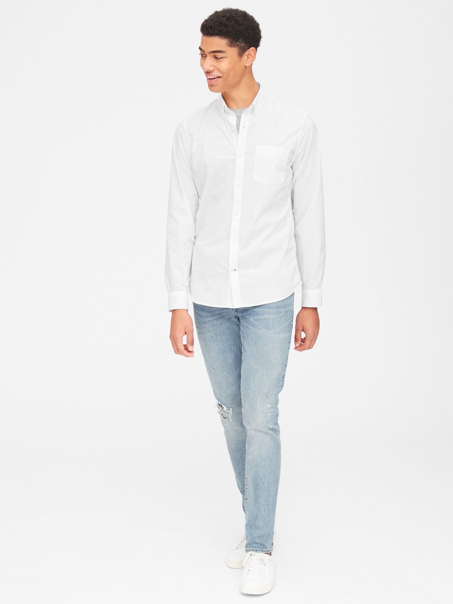 Lived-In Stretch Poplin Shirt | Gap