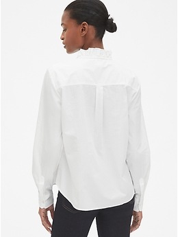 Long Sleeve Ruffle-Trim Blouse | Gap