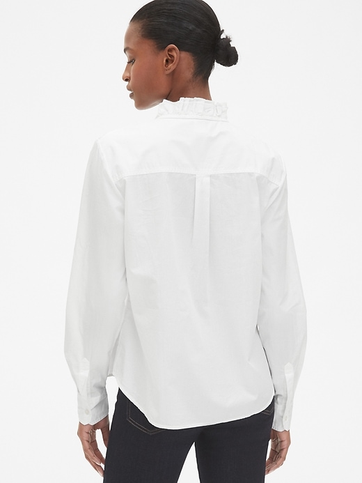 Long Sleeve Ruffle-Trim Blouse | Gap