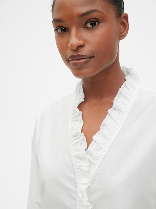 Long Sleeve Ruffle-Trim Blouse | Gap